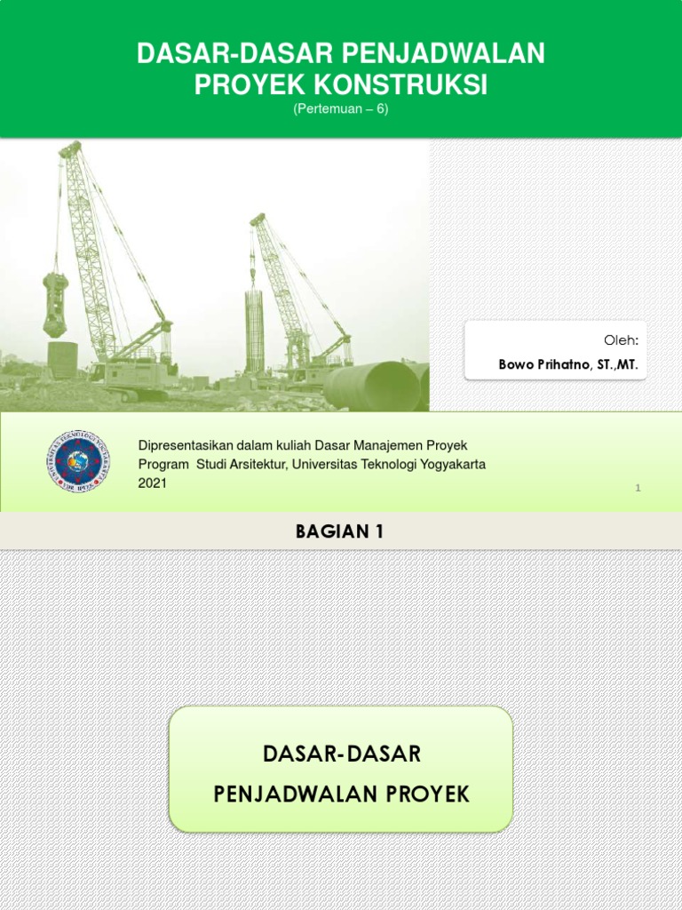 Dasar Penjadwalan Proyek Konstruksi | PDF | Teknologi & Rekayasa