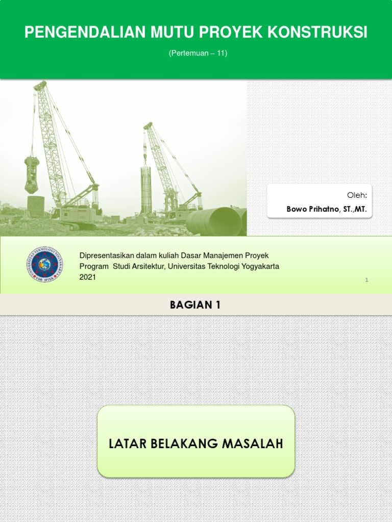 Pengendalian Mutu Proyek Konstruksi | PDF