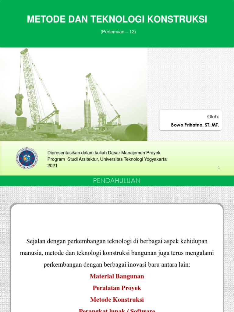 DMP 12 - Metode Dan Teknologi Konstruksi NEW (2021) - 2 | PDF