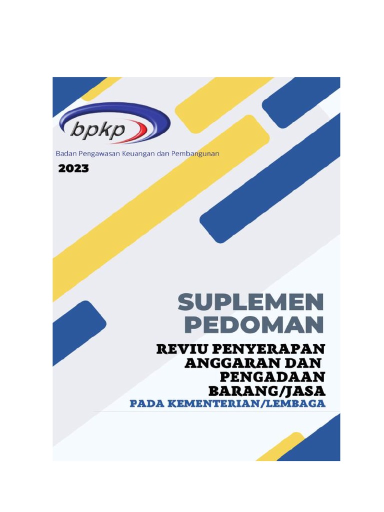 Suplemen Pedoman Reviu PAPBJ KL 2023 PDF | PDF