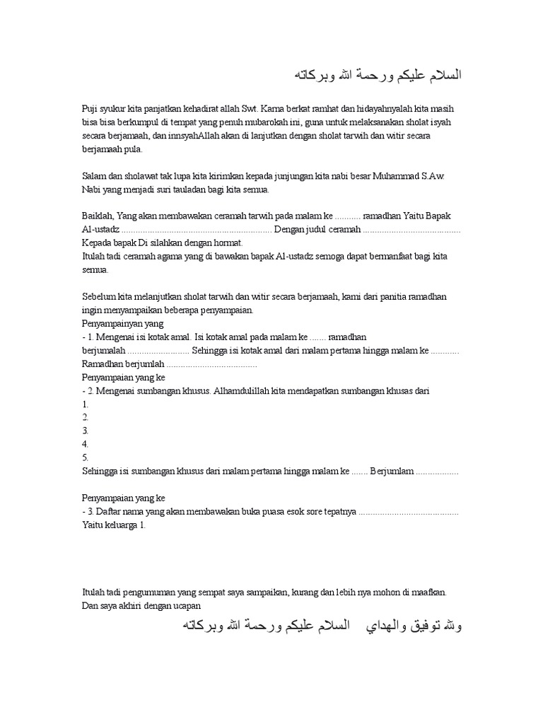 Teks Protokol Ramadhan 1444 H | PDF | Agama & Spiritualitas