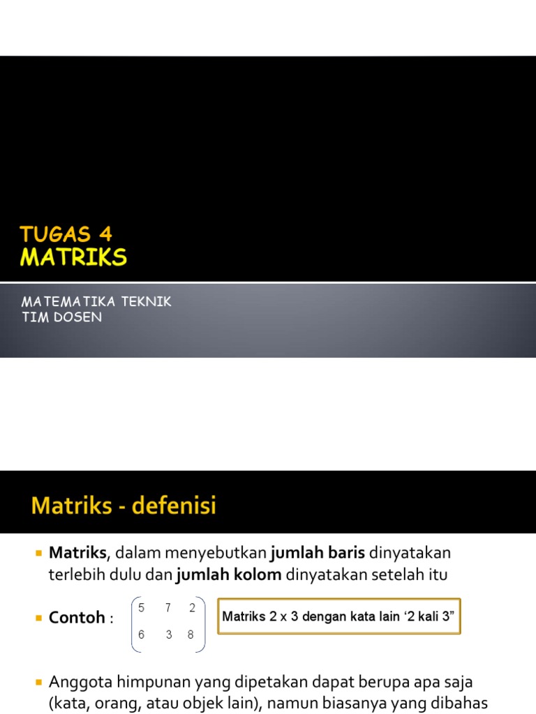 TUGAS 4 - Matriks | PDF