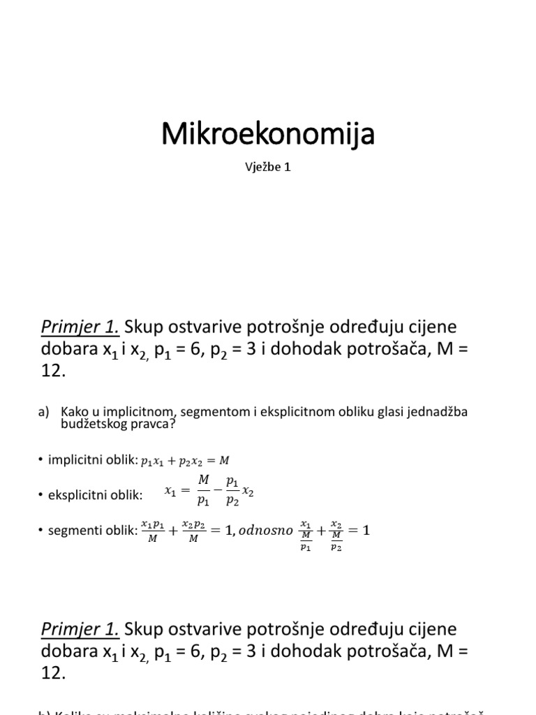 Mikroekonomija Vrankić Seminar | PDF