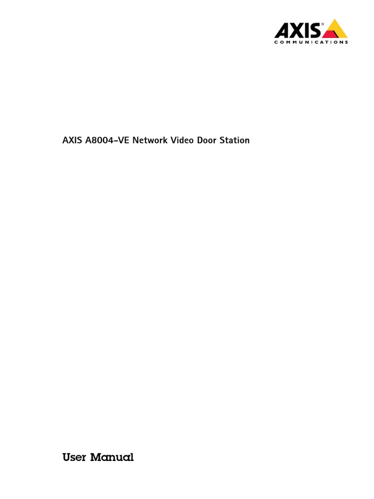 Axis A8004 Ve User Manual en US 110774 | PDF | Computer Network ...