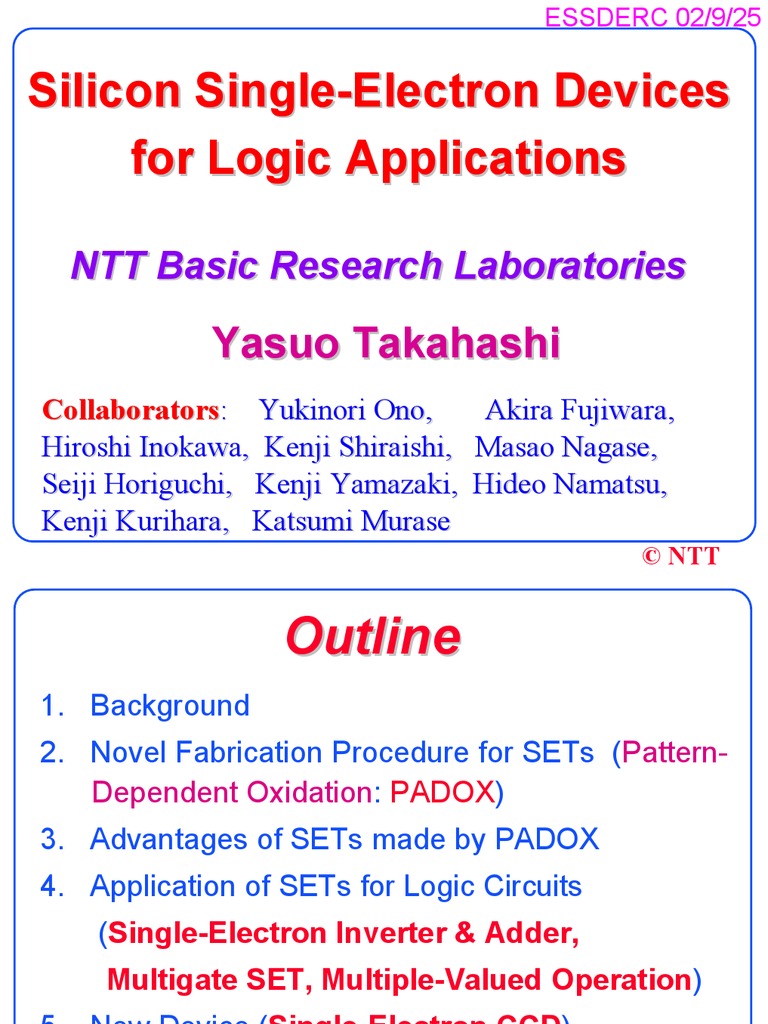 Silicon Single - Electron Devices For Logic Applications | PDF | Field ...