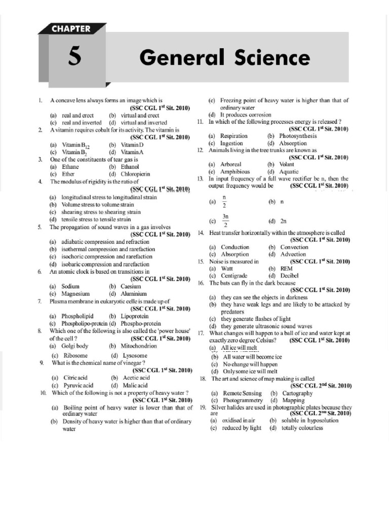 SSC CGL Science | PDF