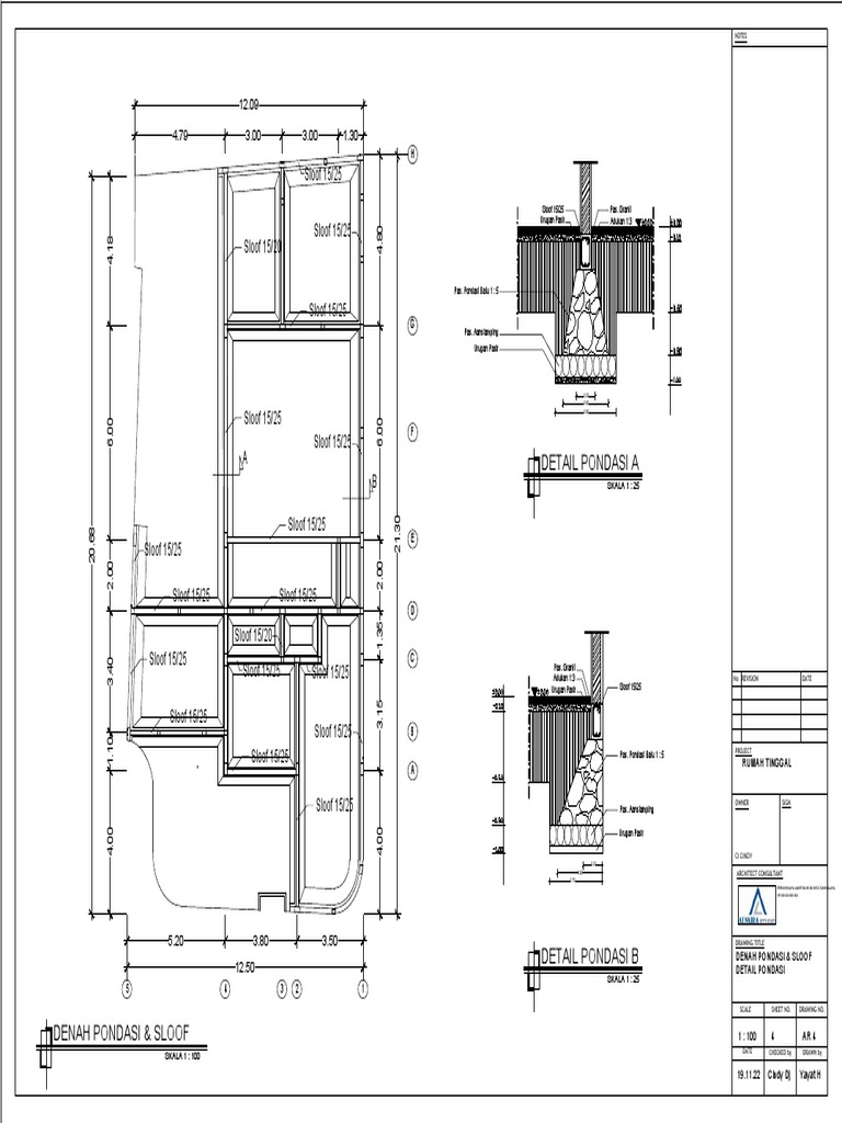 Denah Pondasi dan Sloof.pdf | PDF