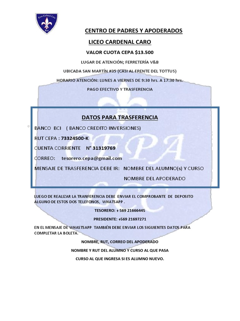 Centro de Padres y Apoderados | PDF