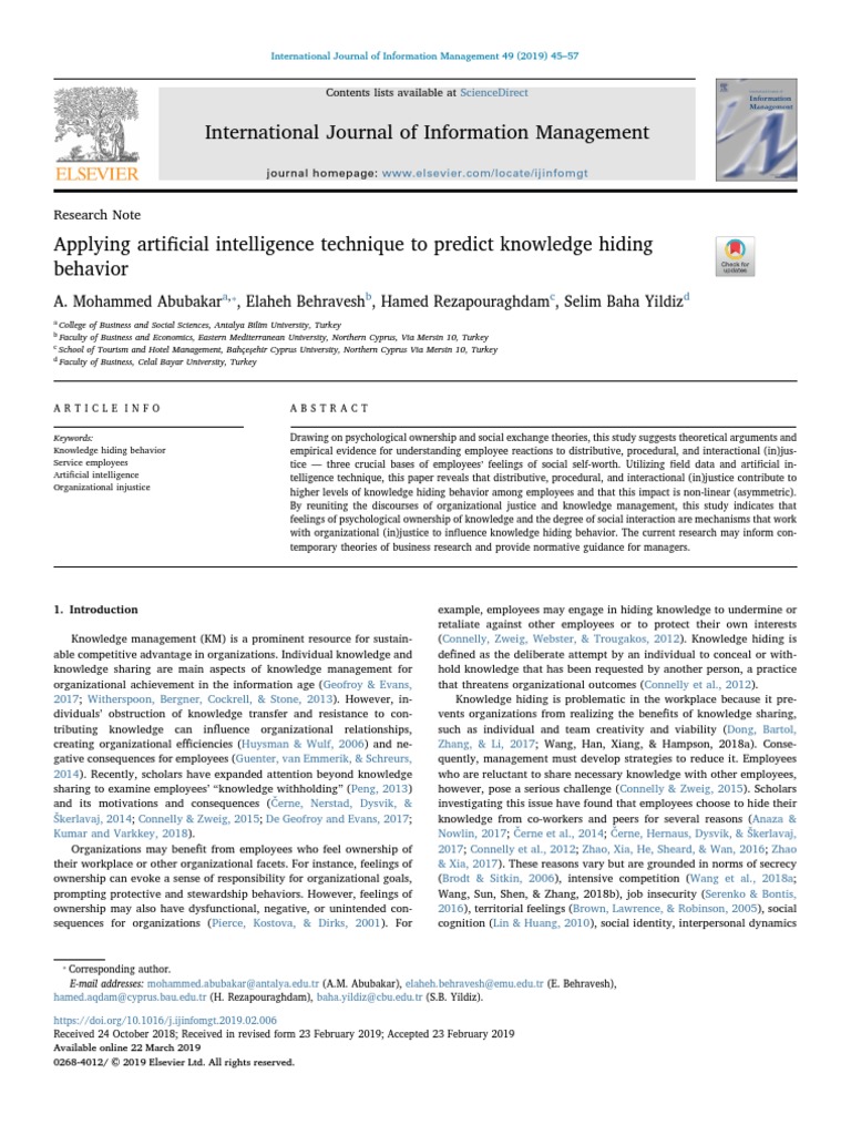 Knowledge Hiding | PDF | Cross Validation (Statistics) | Regression Analysis