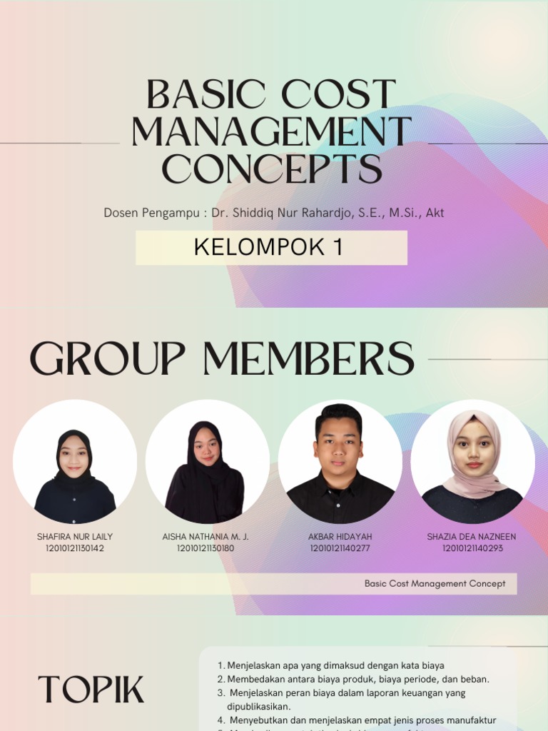 Kelompok 1 - Basic Cost Management Concepts | PDF