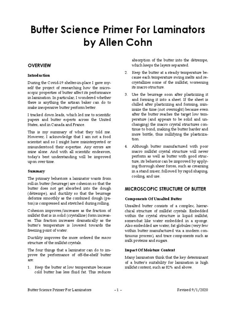 Butter Science | PDF