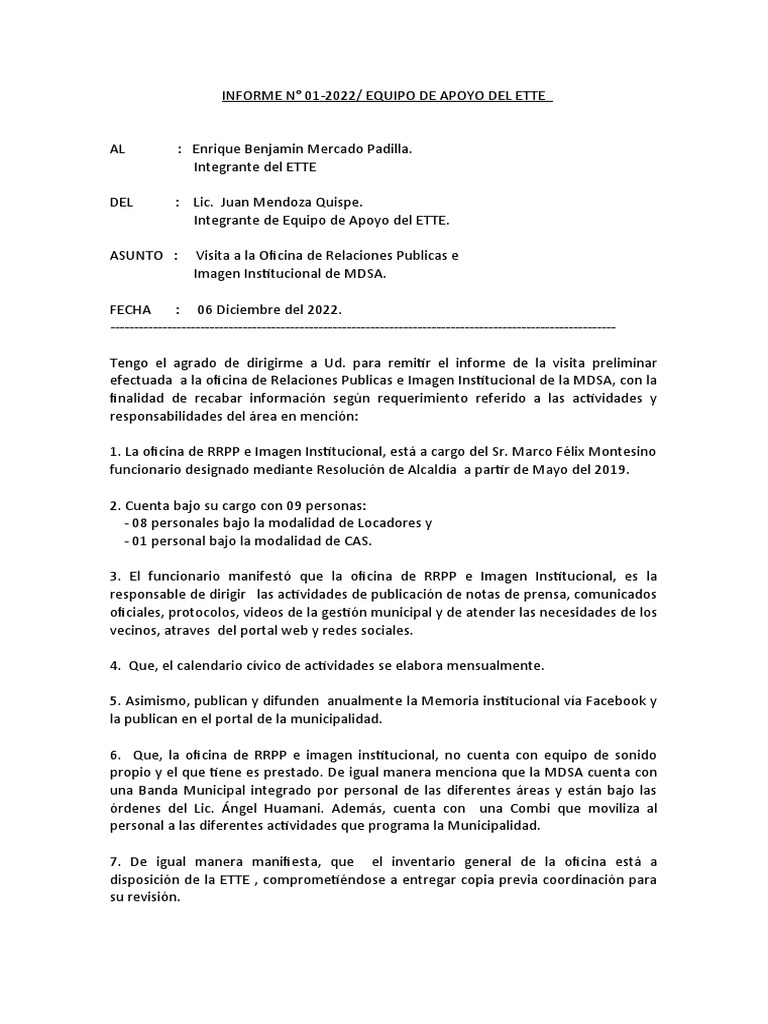 Informe para Imprimir | PDF