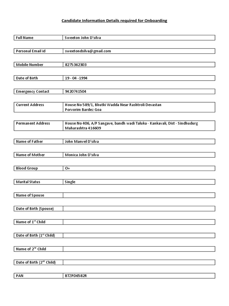 New Employee Onboarding Form-061022 | PDF