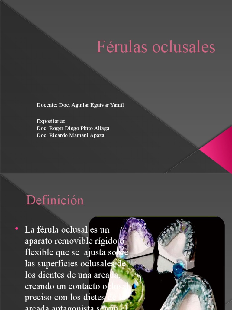 Tipos y funciones de férulas oclusales | PDF | Medicina CLINICA