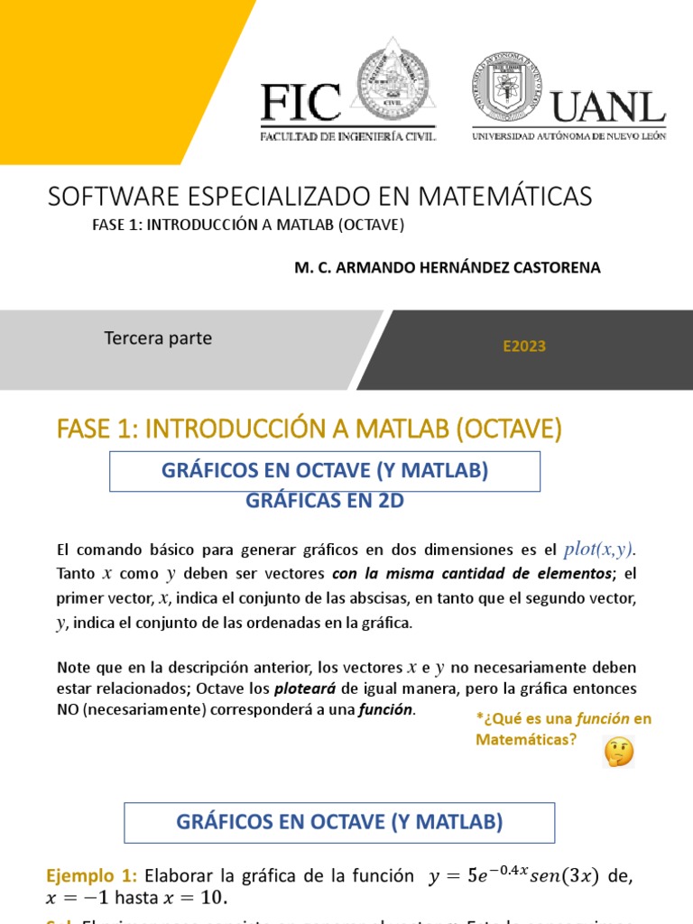 Gráficas 2D en Octave | PDF | Vector Euclidiano | Sistema de ...