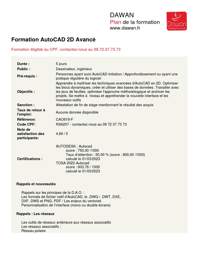 Formation AutoCAD 2D Avancée CPF | PDF | AutoCAD | Informatique
