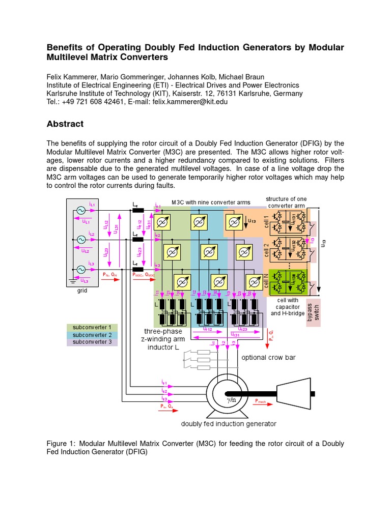 Benefits Of Operating Doubly Fed Induction Generators By Modular Pdf Electrical Equipment