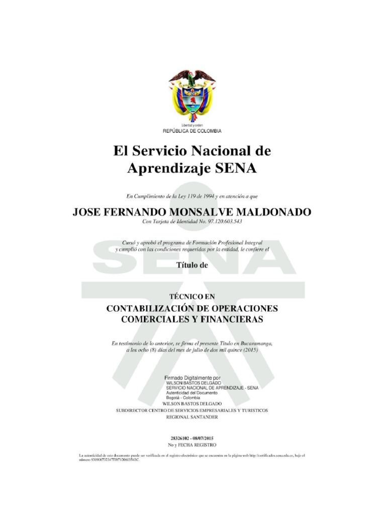 Diploma Sena Contabilizacion | PDF