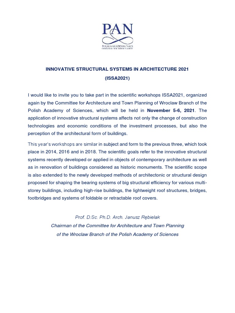 Innovative Structural Systems in Architecture 2021 | PDF