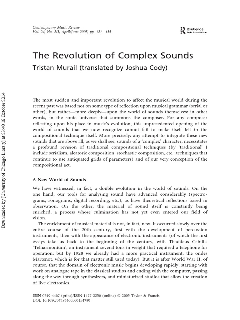 Sound Revolution in Composition | PDF | Harmony | Spectral Density