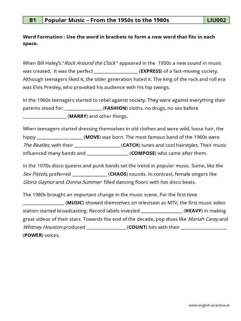 Liu002 Pop Music From 50s To 80s | PDF | Rock Music | Punk Rock
