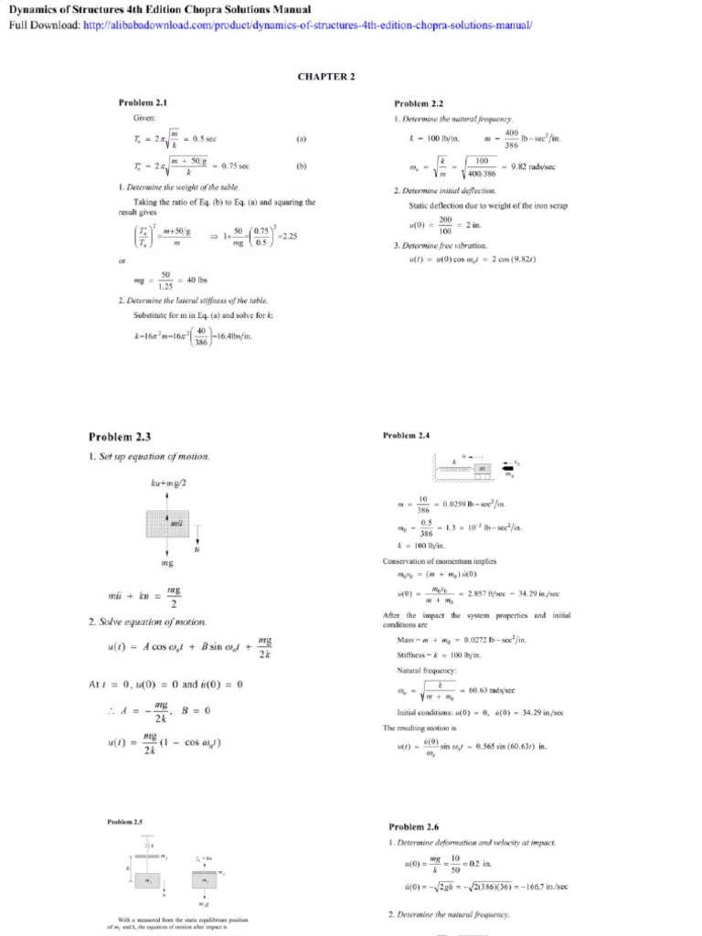 Solucionario Chopra 4ta Ed | PDF