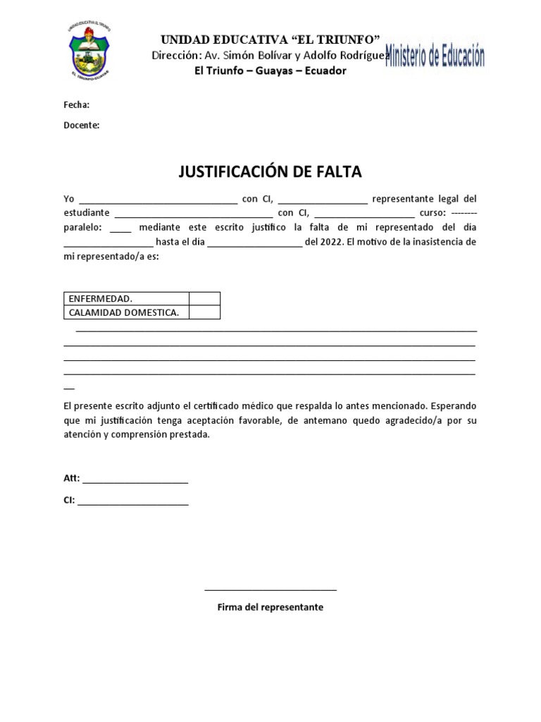 JUSTIFICACIÓN DE FALTAS_075304 | PDF