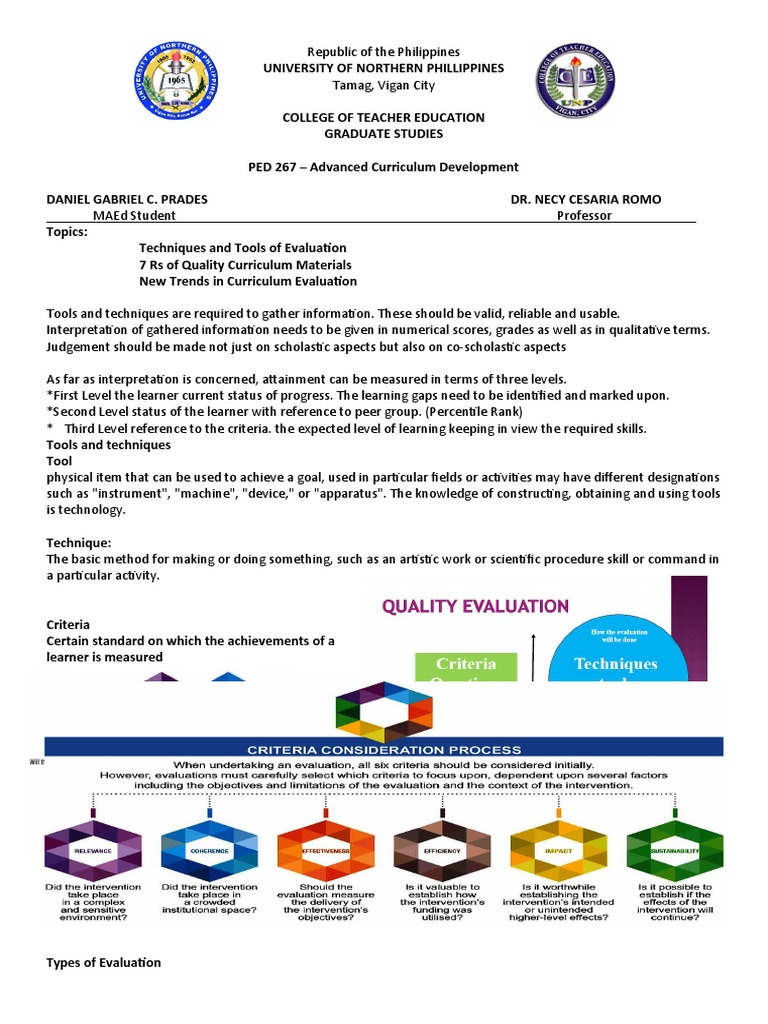 Advanced Curriculum Development Report | PDF | Curriculum | Educational Assessment