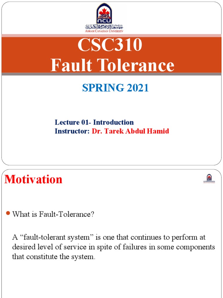 Lecture 01 - Introduction | PDF | System | Fault Tolerance