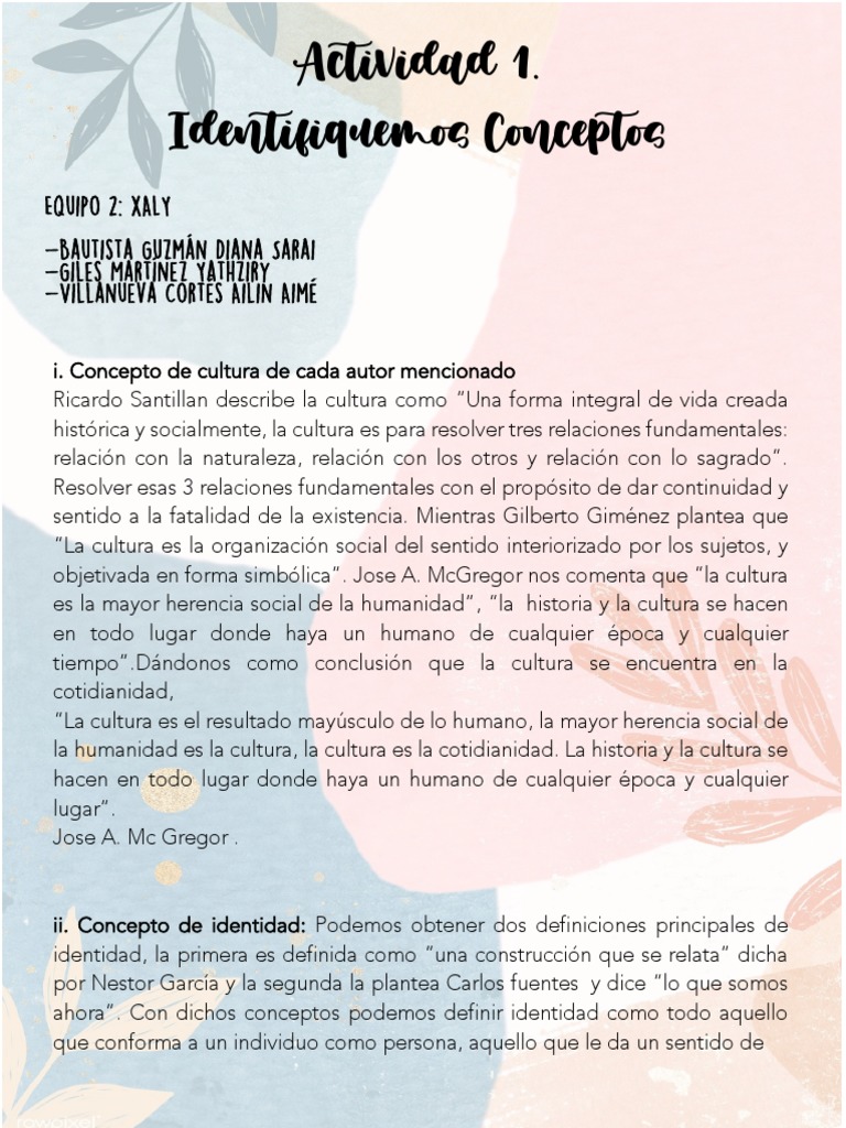 Conceptos Identidad y Cultura | PDF | Bienes (Ley) | Patrimonio cultural