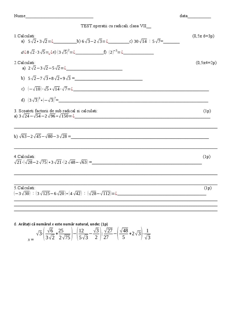 Test Radicali VIIA 2022 | PDF