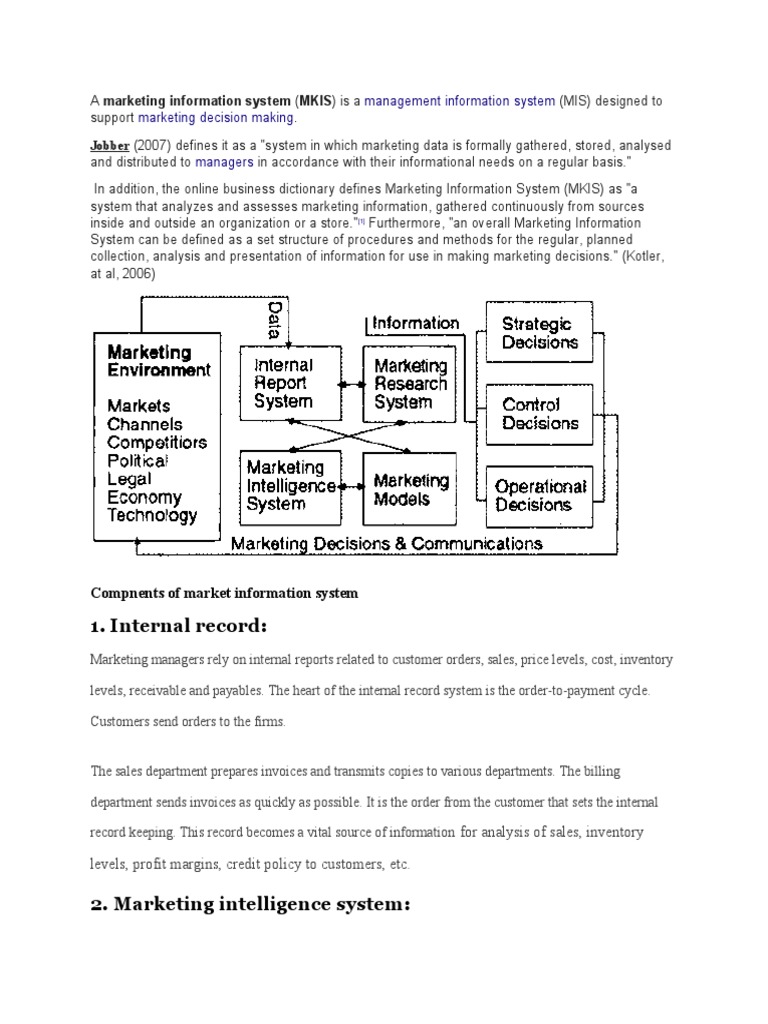 A Marketing Information System (MKIS) | PDF | Marketing | Business Process