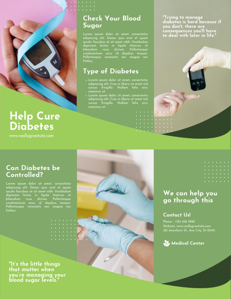 Green Illustration Diabetes Brochure | PDF