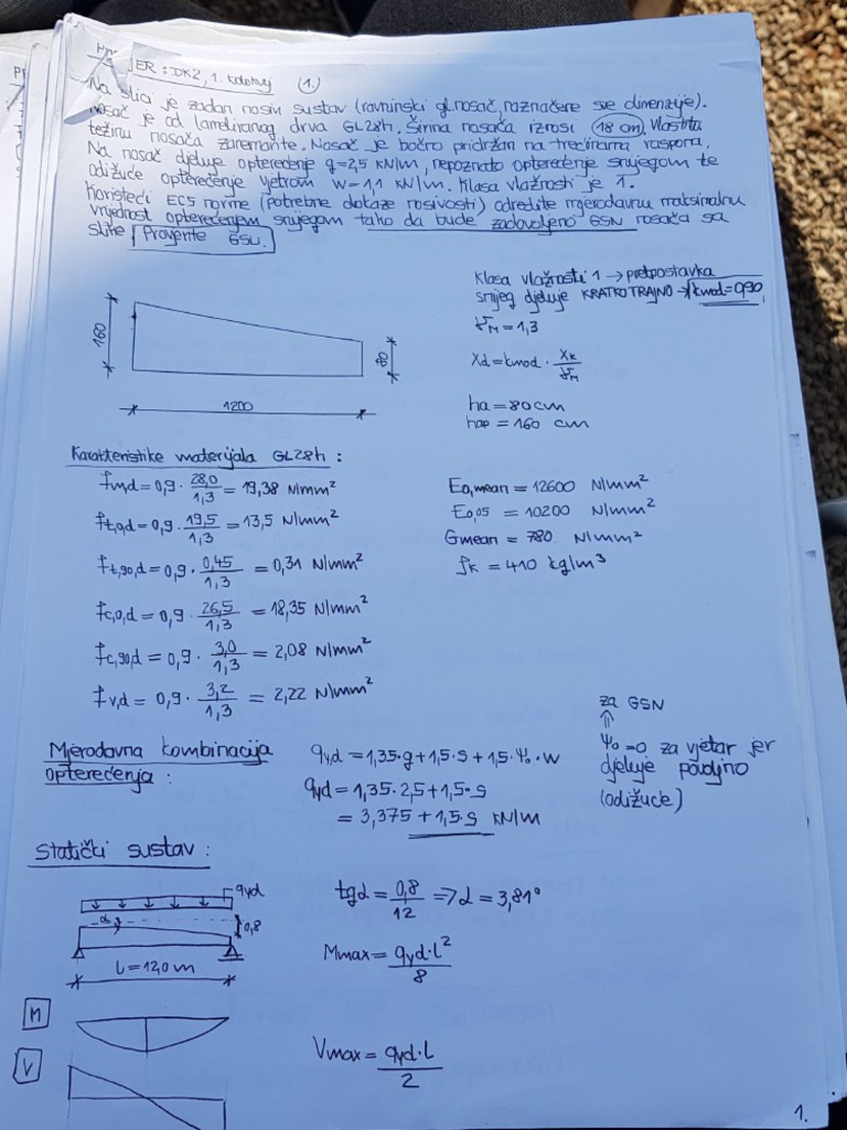 7.ZADATAK Drvene Konstrukcije | PDF