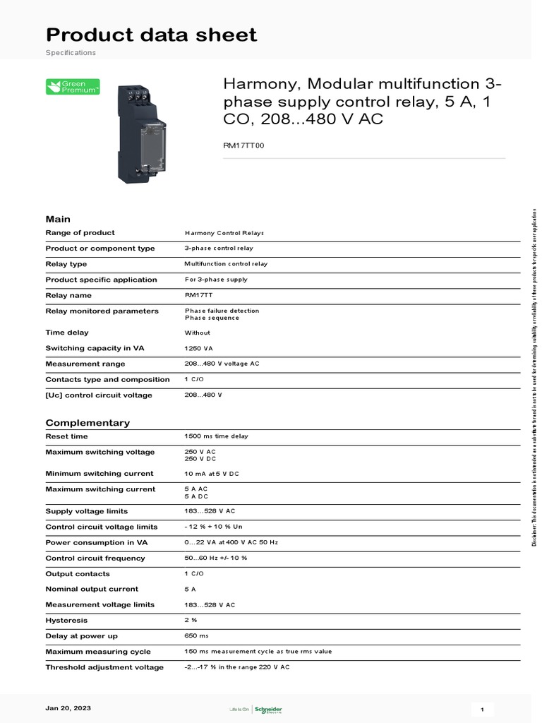 Harmony Control Relays - RM17TT00 PDF | PDF | Alternating Current | Relay