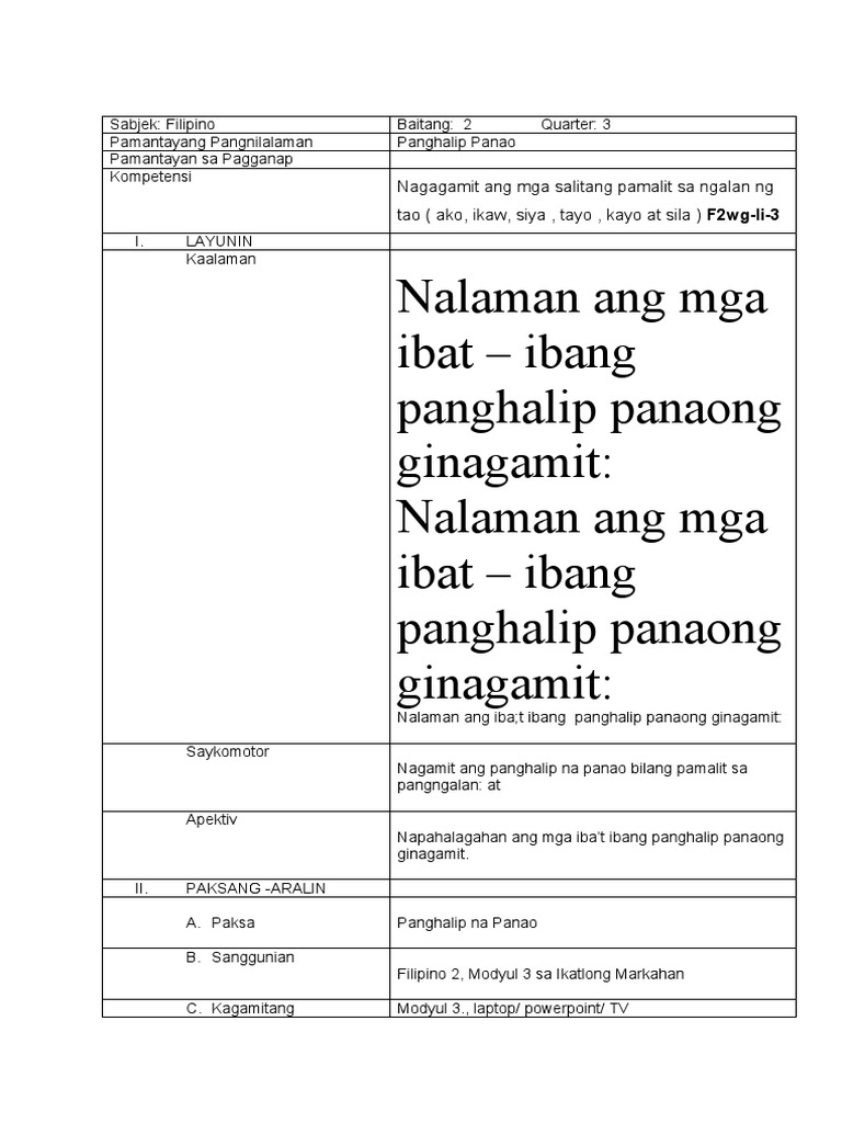 FInal DLP Filipino | PDF