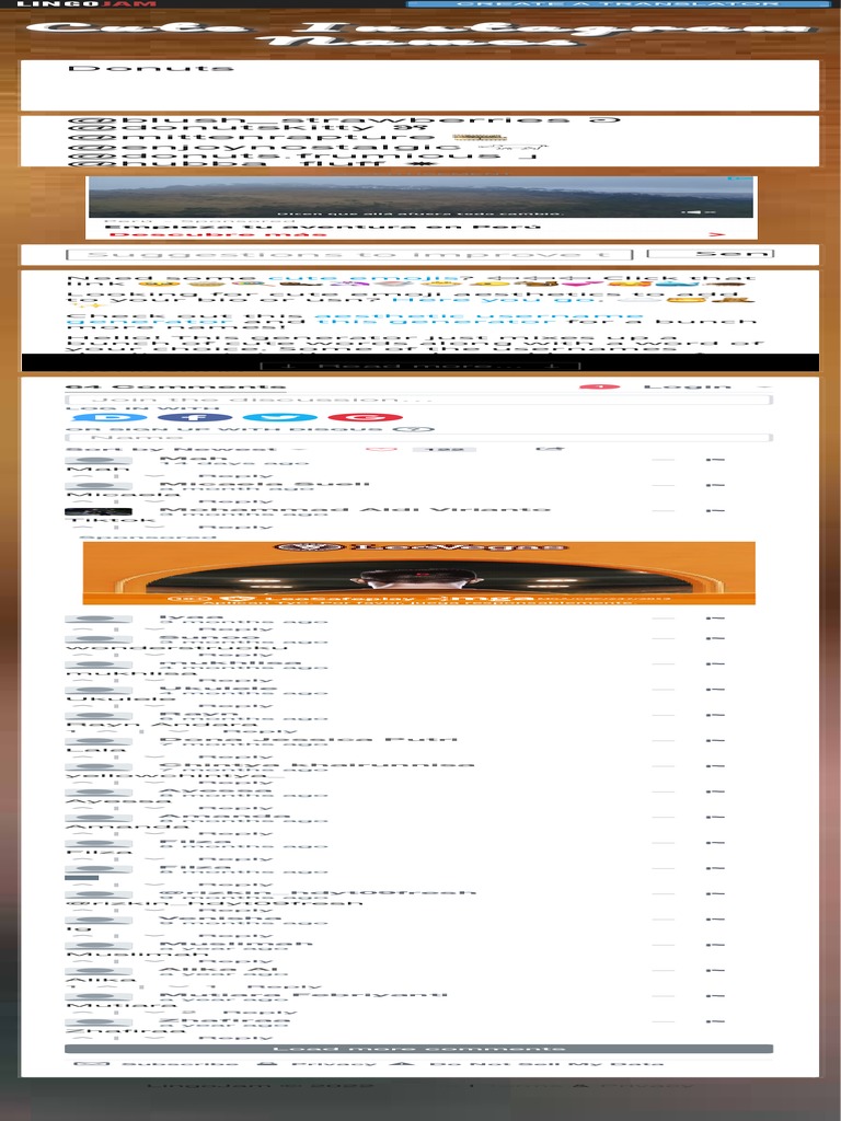 Cute Instagram Names Generator LingoJam PDF | PDF