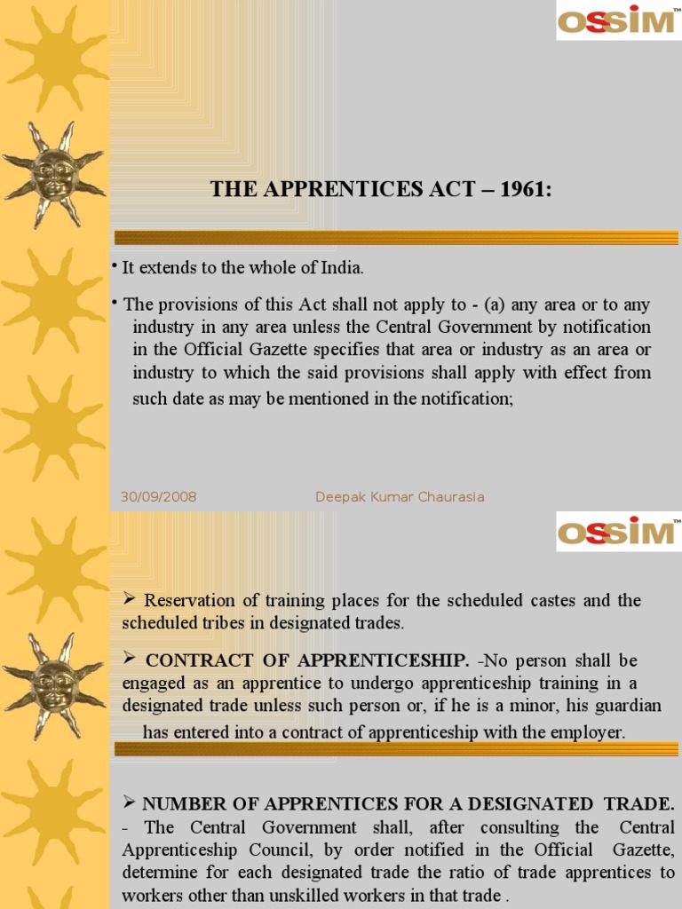 The Apprentices Act-1961 | PDF | Apprenticeship | Overtime