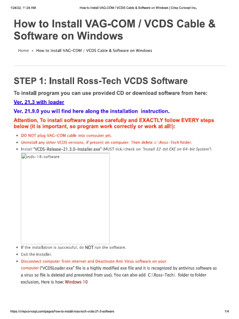 How To Install VAG-COM - VCDS Cable & Software On Windows - Crisp Concept Inc | PDF