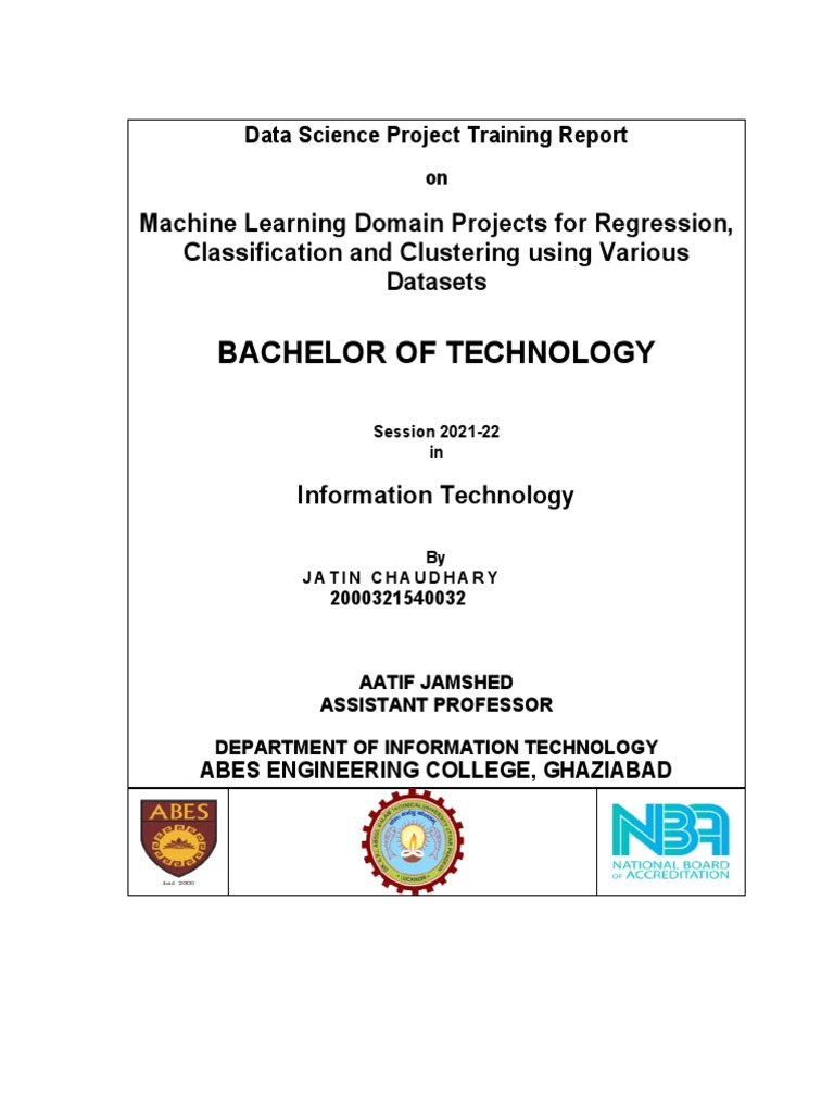 Data Science Project Training Report | PDF | Cluster Analysis ...