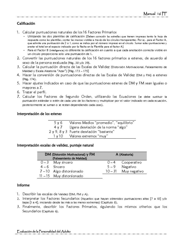 Manual 16PF | PDF | Las emociones | Conservatismo