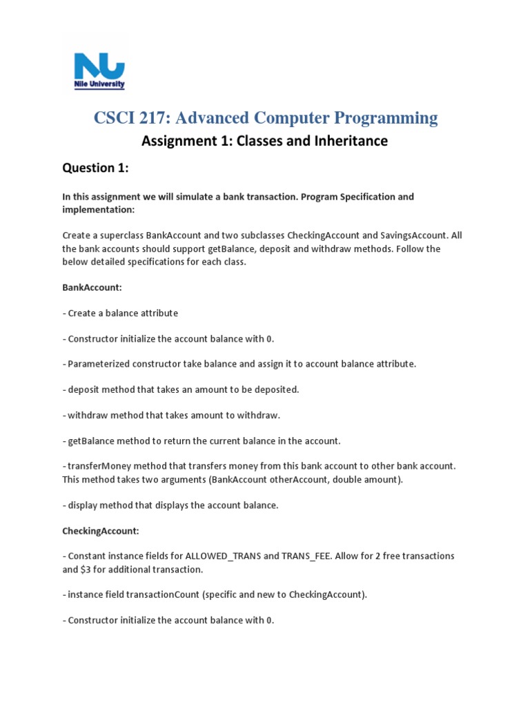 Assignment 1 | PDF | Method (Computer Programming) | Programming