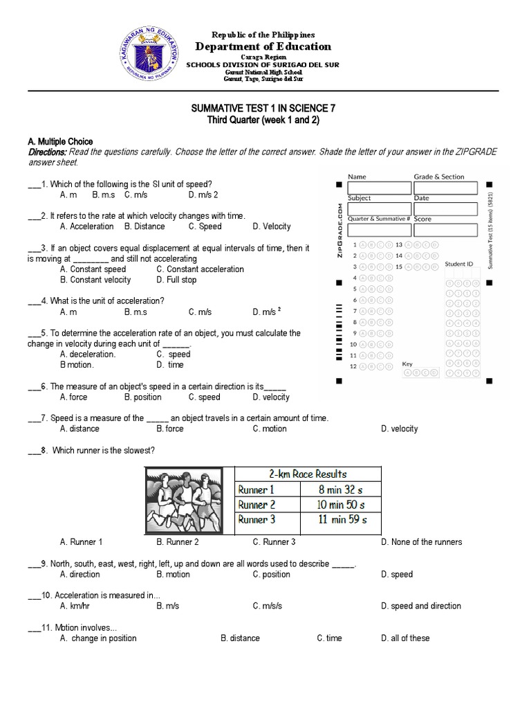 Q3 Summative Test 1,2 3 | PDF | Waves | Sound