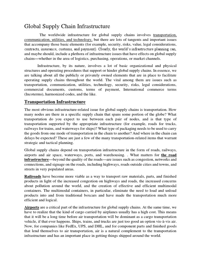 Global Supply Chain Infrastructure | PDF | Transport | Canal