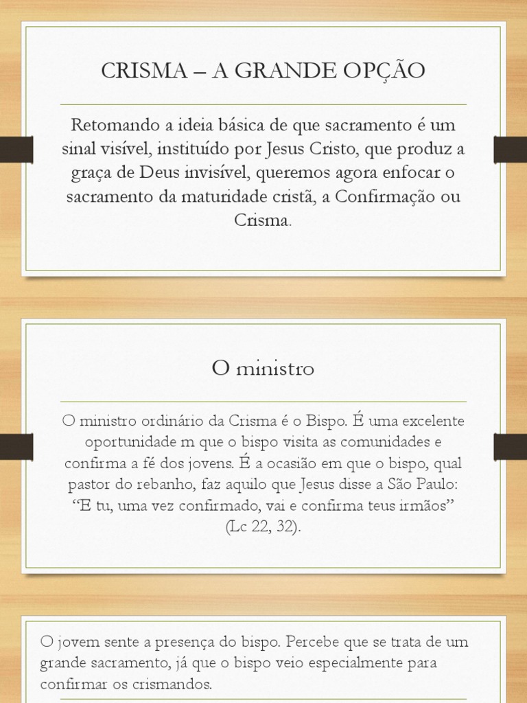 Entendendo a Crisma e seu Significado | PDF | Crisma | Sacramentos