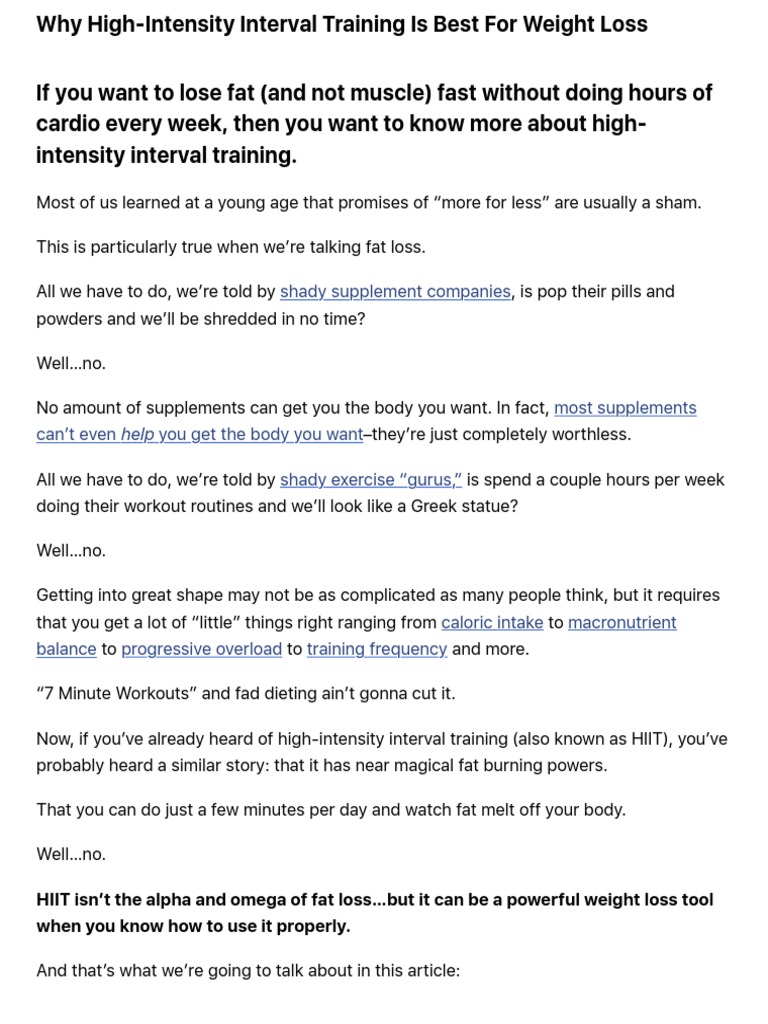 Why High-Intensity Interval Training Is Best For Weight Loss | Download ...