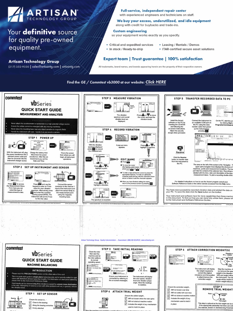 GE - Commtest Vbseries Quick Start Guide Datasheet | PDF | Private ...