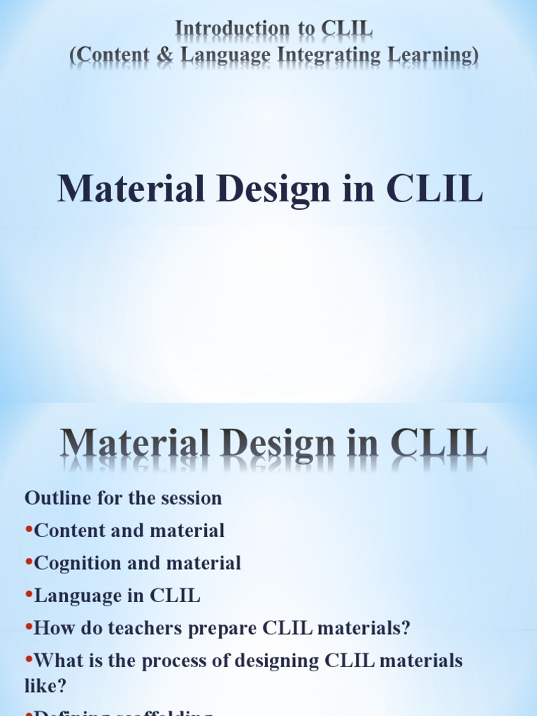 Material Design in CLIL | PDF | Learning | Educational Technology