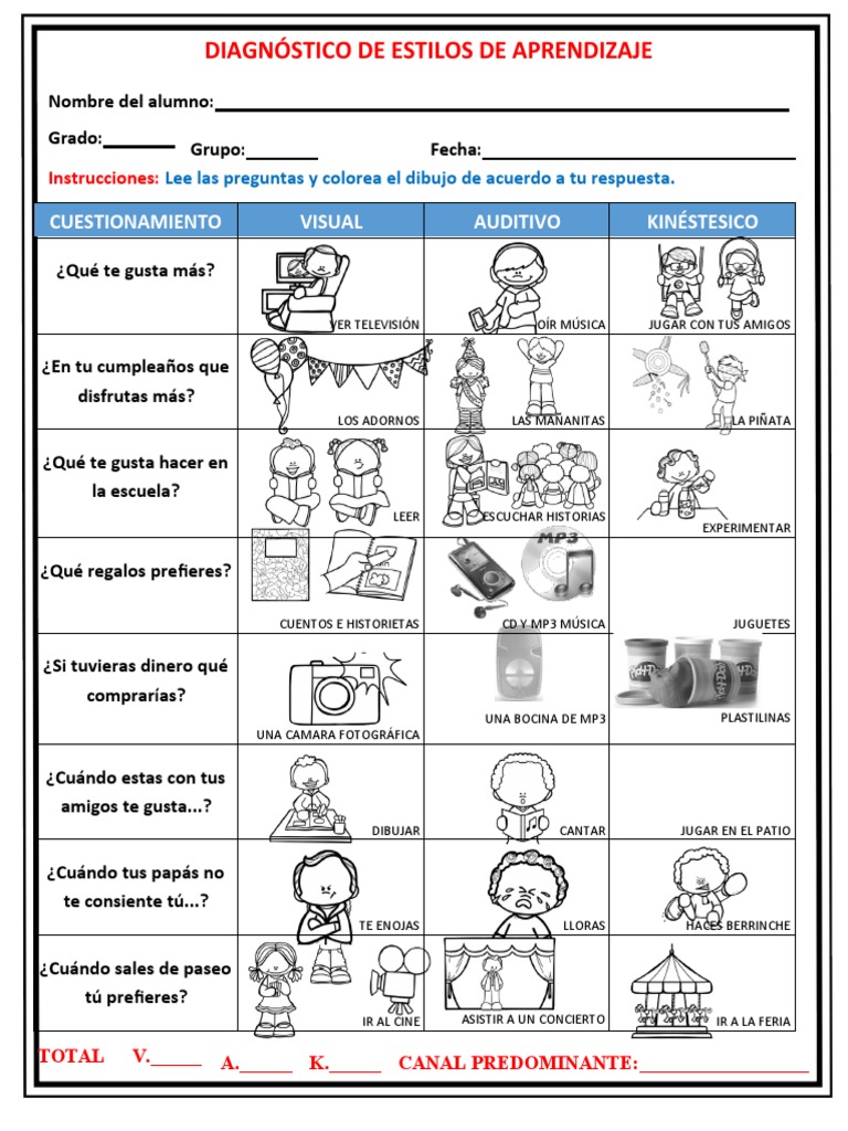 Test Estilos de Aprendizaje Sencillo | PDF