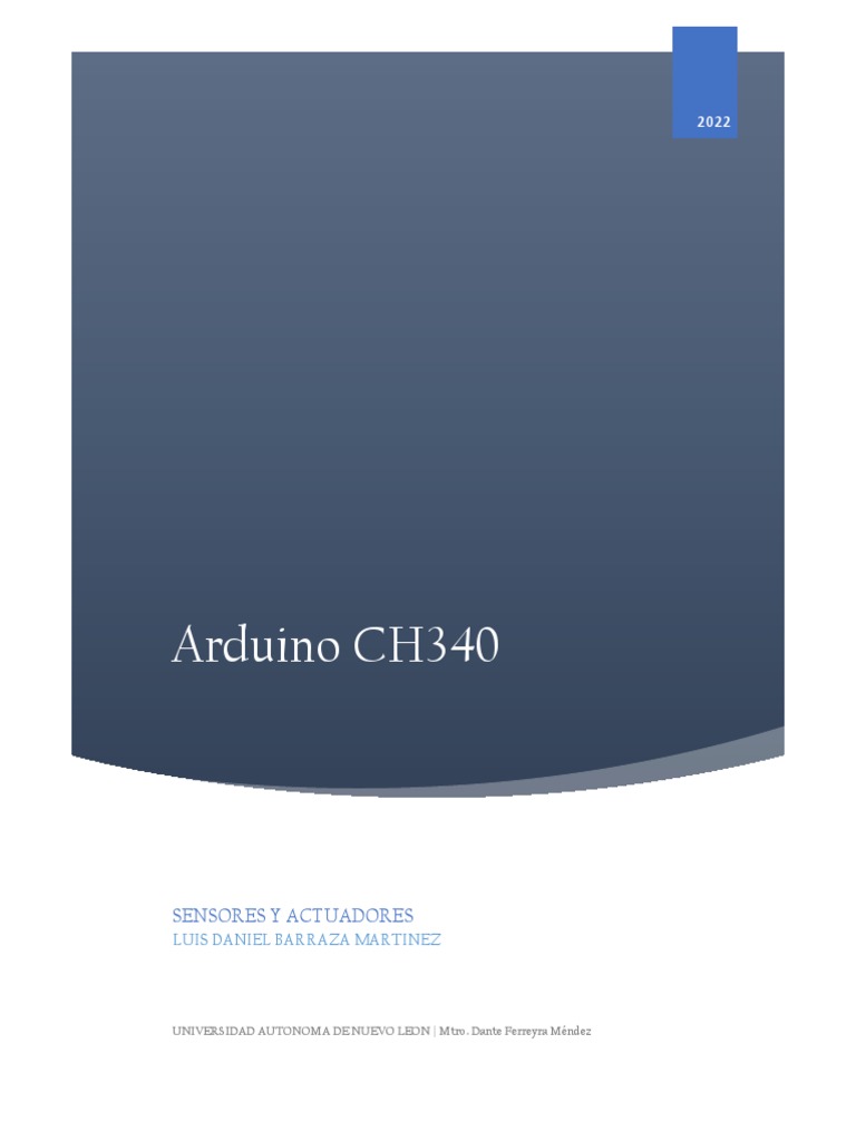 Actividad 1 Arduino CH340 | PDF | Arduino | Ingenieria Eléctrica